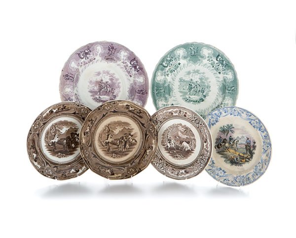 Staffordshire Texian Campaigne Plate and Bowl, Plus
