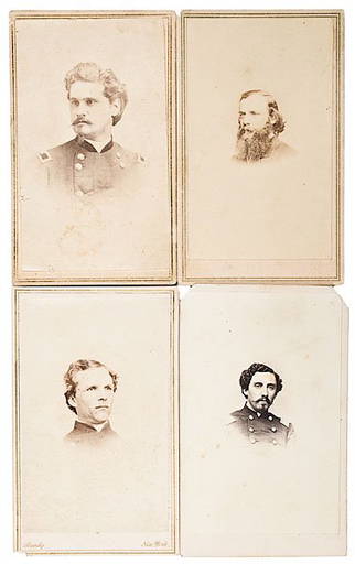 Four Cdvs Of Usct Bbgs: Samuel C. Armstrong, Charles G.