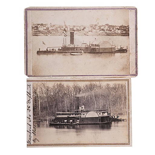Uss Vindicator Cdv By D.p. Barr & View Of Captured Boat
