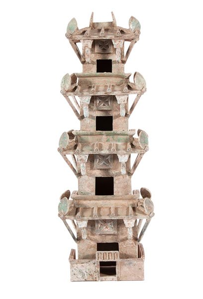 A Large Green Glazed Watchtower, Han Dynasty