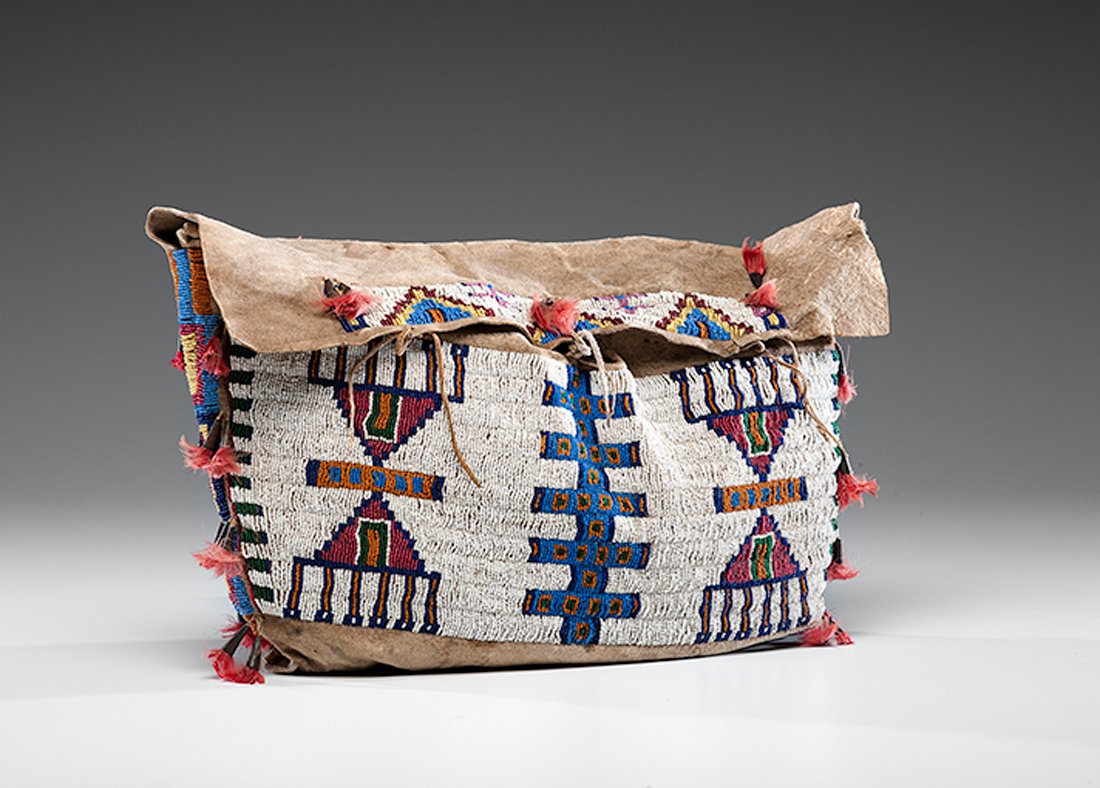 Sioux Beaded Buffalo Hide Possible Bag