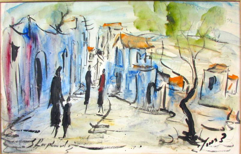 Zvi Raphaeli Abstract Street Scene