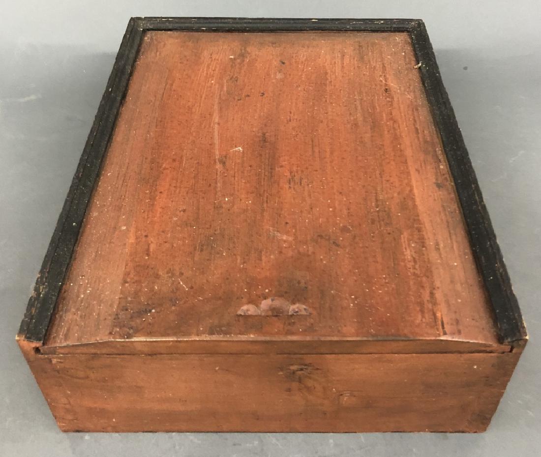 Red Paint Decorated Slide Box