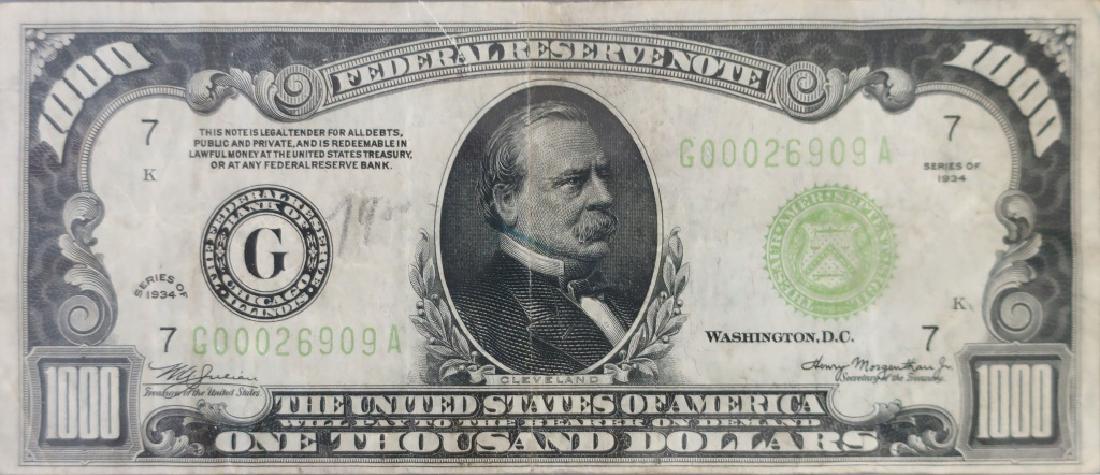 1934 Series One Thousand Dollar Bill