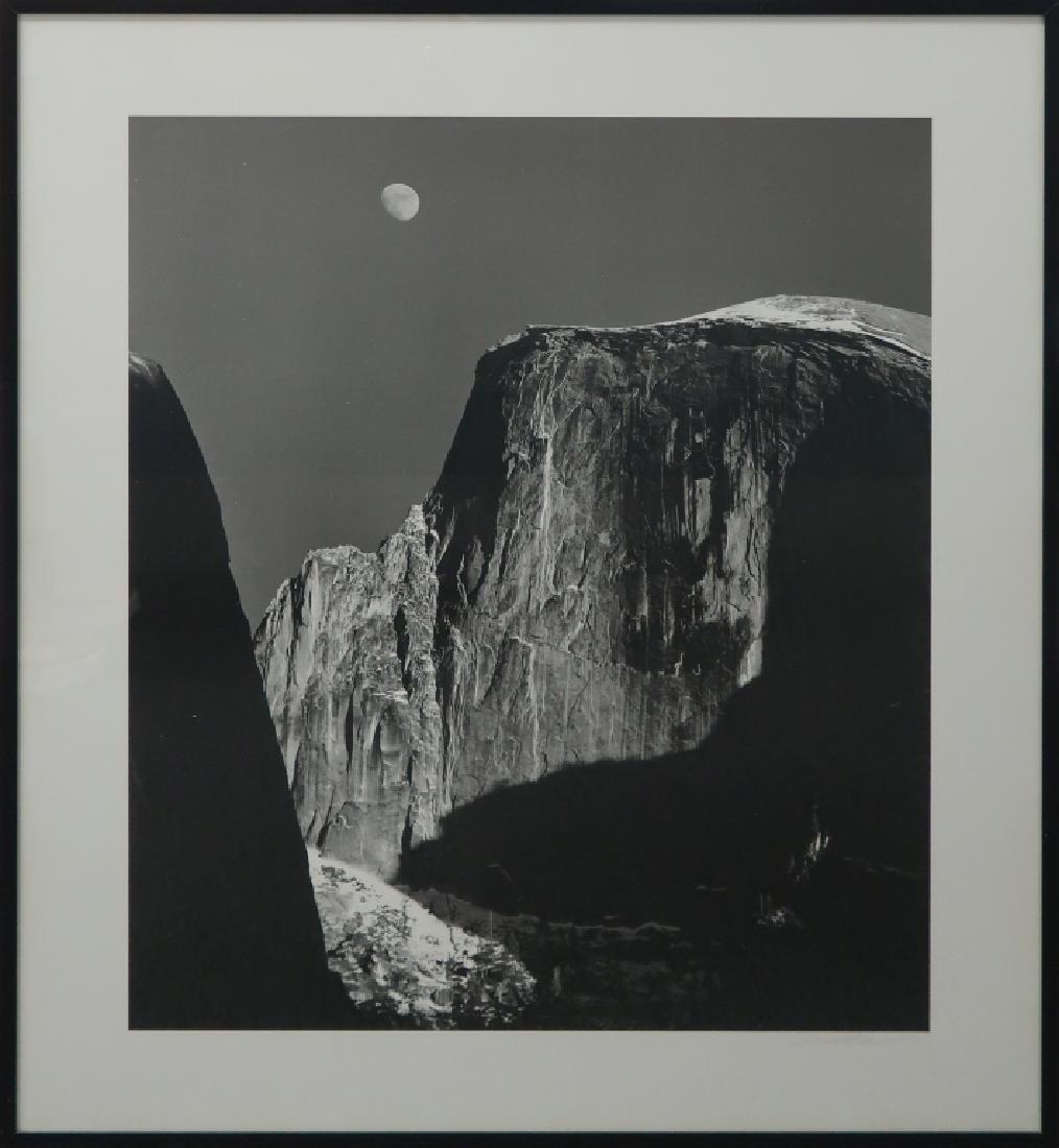 Ansel Adams Photograph "moon Rising And Half Dome"