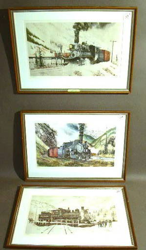 Three Railroad Prints By Jan Rons Framed & Numb
