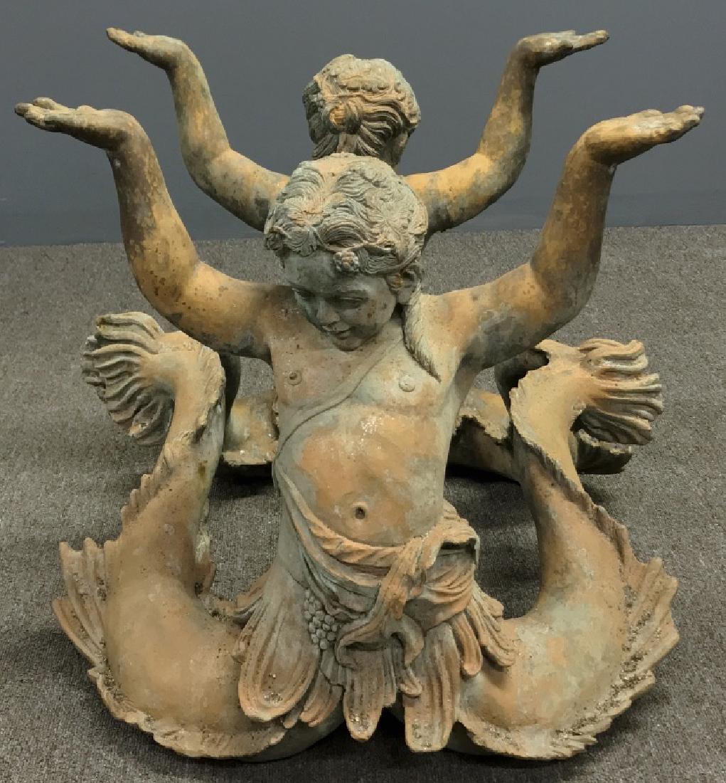 Faux Bronze Metal Mermen Table Base