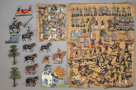 Boxfull Of Vintage Cardboard Soldiers