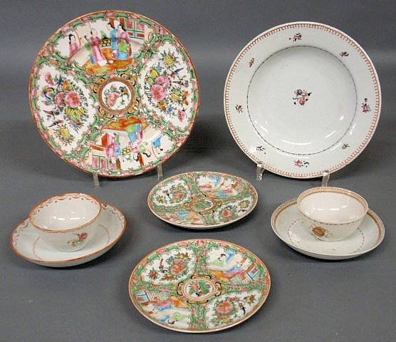 Group Of Chinese Export Porcelain Three Rose Meda