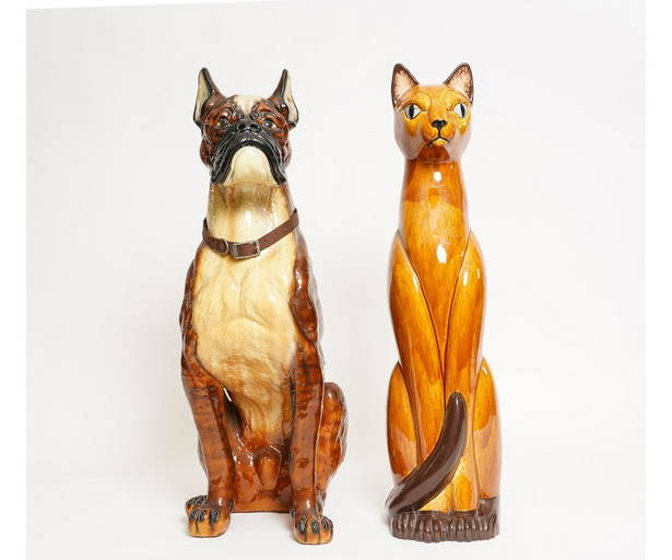 LIFE-SIZE CERAMIC DOG AND CAT (#0118) on Jul 29, 2022 | Wiederseim ...