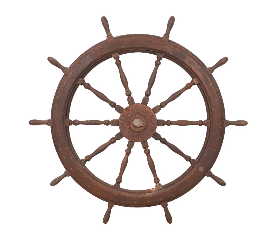 Massive Mahogany Ship's Wheel Auction