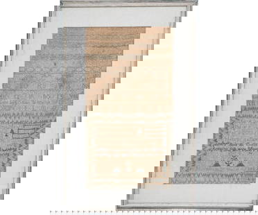 Framed Antique Sampler Auction