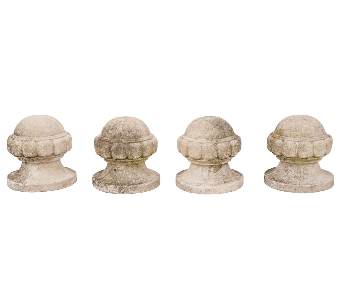 Four Cast Stone Pillar Caps Auction