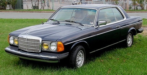 1981 Mercedes-Benz 300CD Coupe, navy blue with cream le