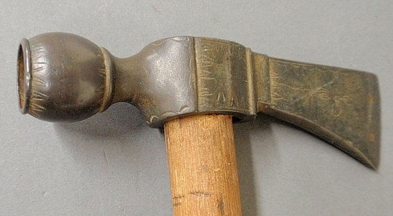 Brass American Indian Tomahawk Peace Pipe With Incised Apr 20 2013