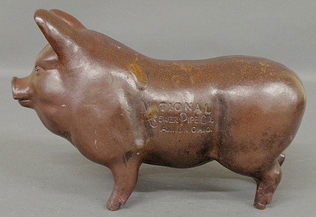 Rare sewer tile pig advertising the “National Sewer Pip