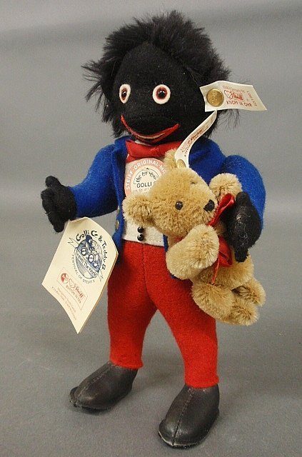 Steiff Golly-G gollywog doll holding a small bear, both - Nov 29, 2014 ...