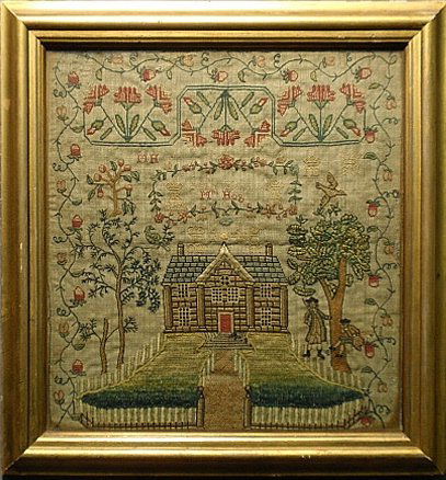 English silk on linen sampler wrought by "Mrs. Hog", - Feb 14, 2015 ...