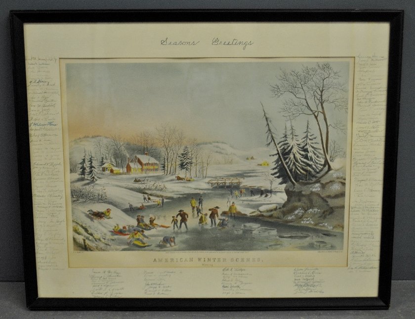 N. Currier lithograph "American Winter Scenes- Morning"