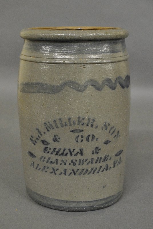 E.J. Miller, Son & Co. one-gallon stoneware crock