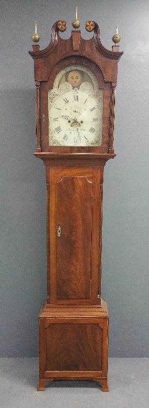 Pennsylvania Hepplewhite tall case clock signed "Robert