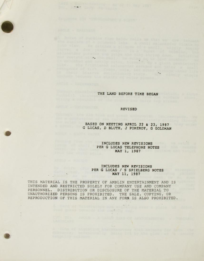 "The Land Before Time Began" Script.