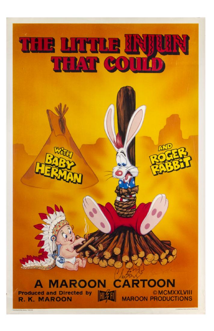 "Little Injun That Could" Roger Rabbit Signed Poster.
