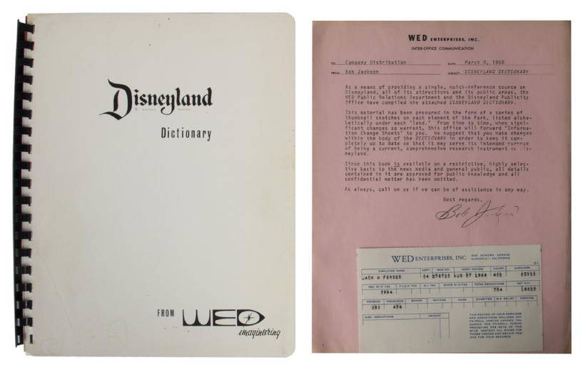 Wed Imagineering "disneyland Dictionary" & Letter.
