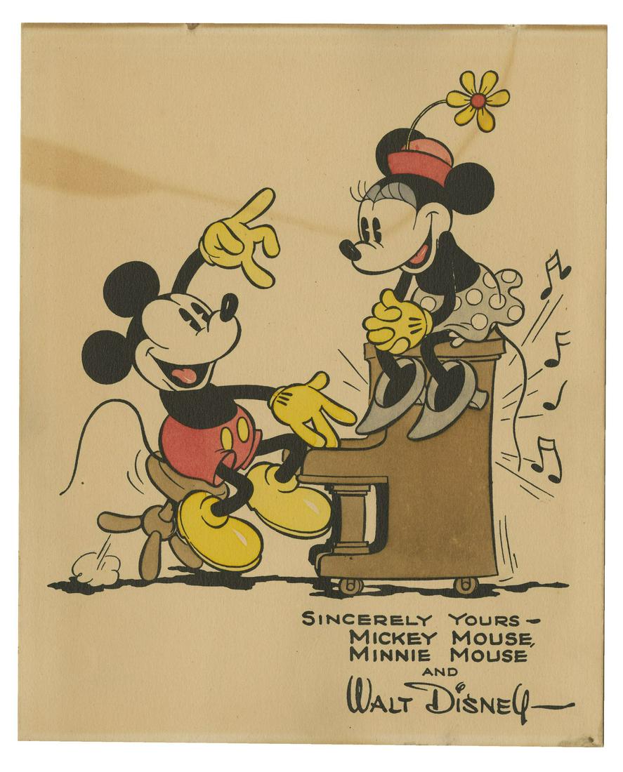 Walt Disney Studios Hand Painted Fan Card.