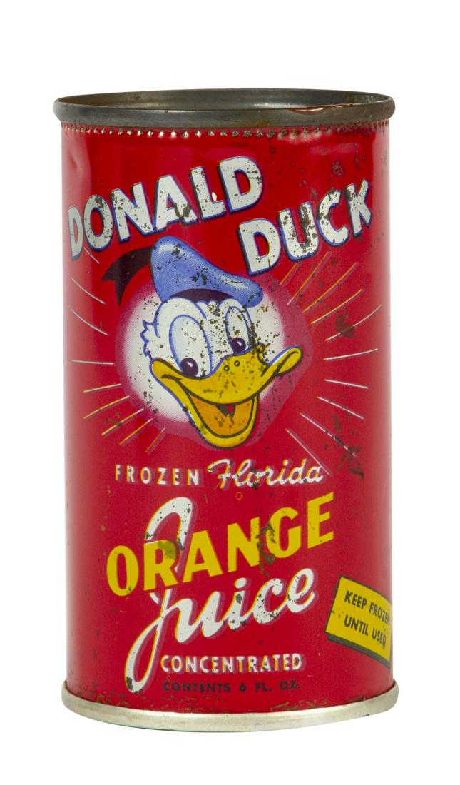 Donald Duck Vintage Frozen Orange Juice Can.