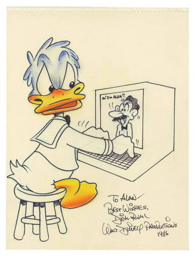 Original Donald Duck Drawing By Dick Ruhl.