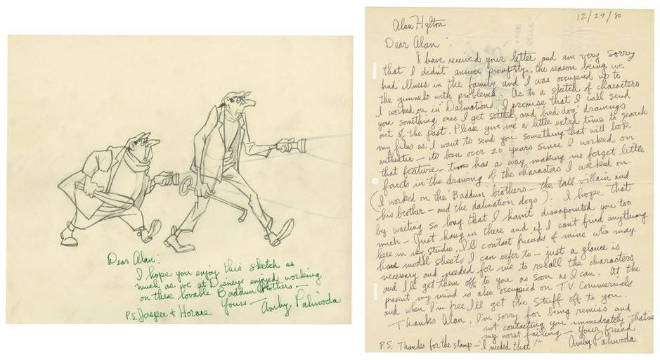 Original Drawing & Letter By Amby Paliwoda.