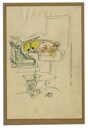 Original Gag Drawing By Les Clark.