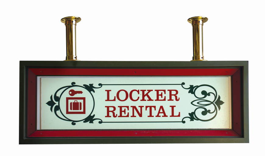 Locker Rental Sign.