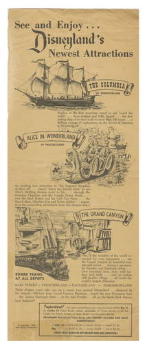 Disneyland's Newest Attractions Flyer.