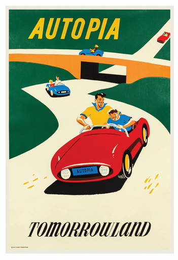 Original Autopia Attraction Poster.