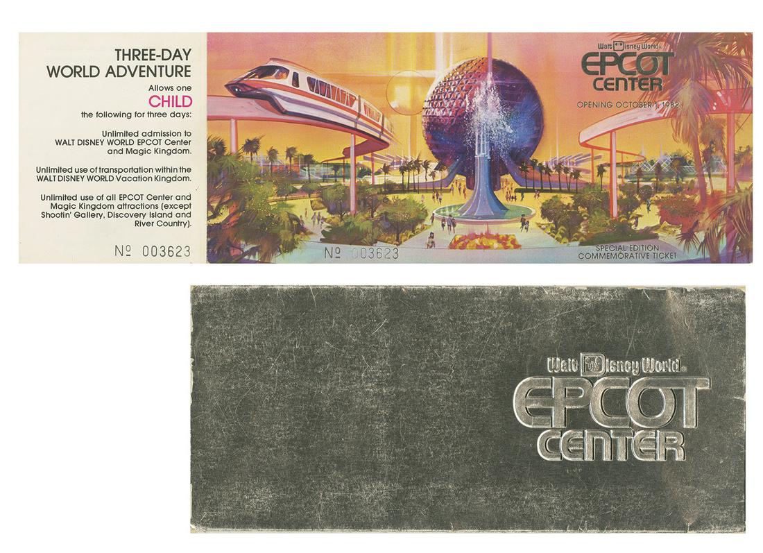 Epcot Grand Opening Commemorative Child's Ticket.