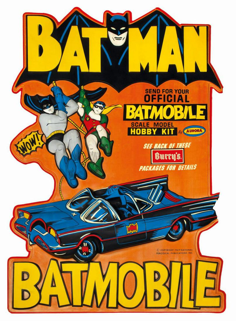 Batman Batmobile Aurora Model Kit Store Display Sign.