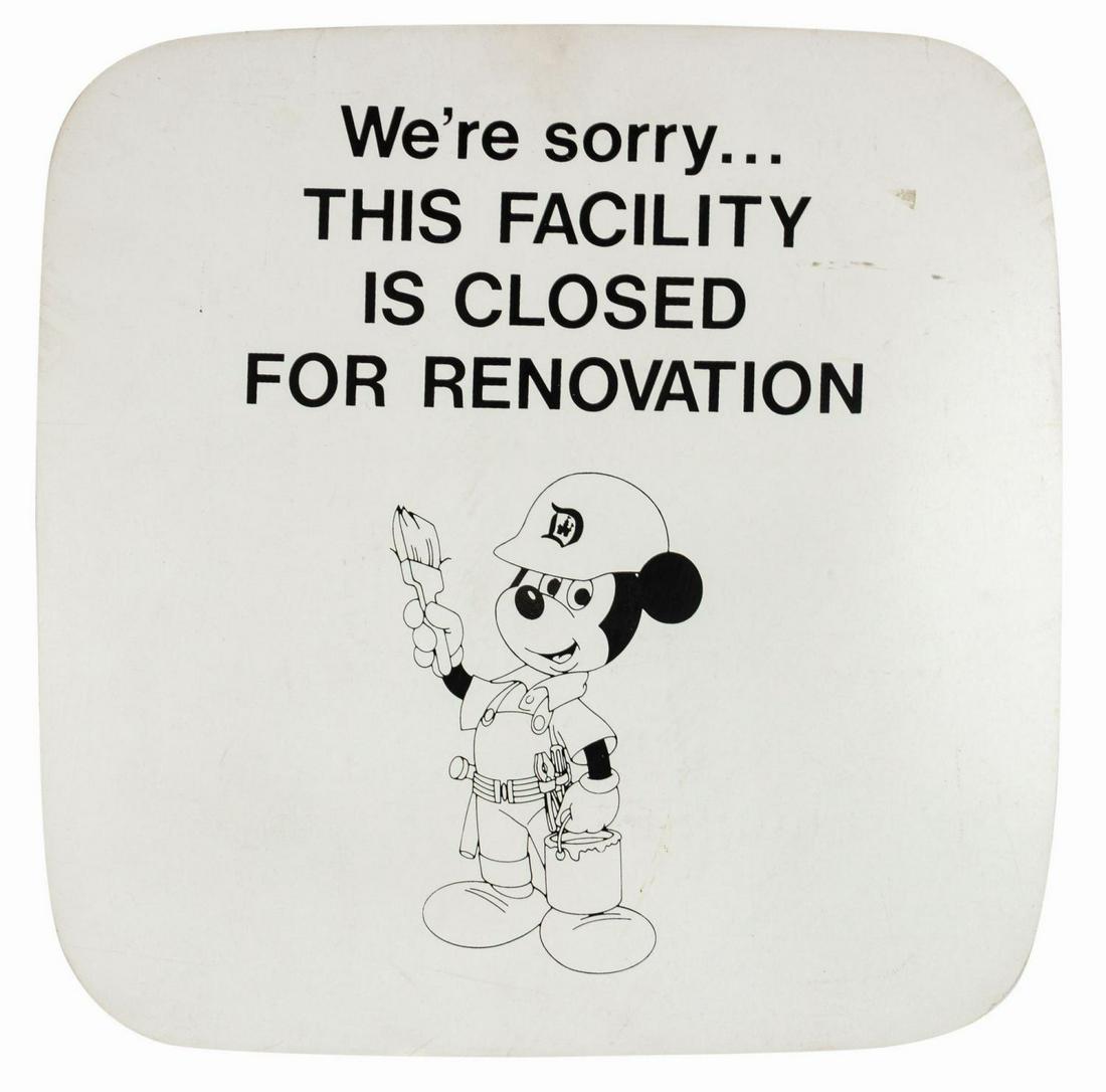 Walt Disney World Closed For Renovation Park Sign.
