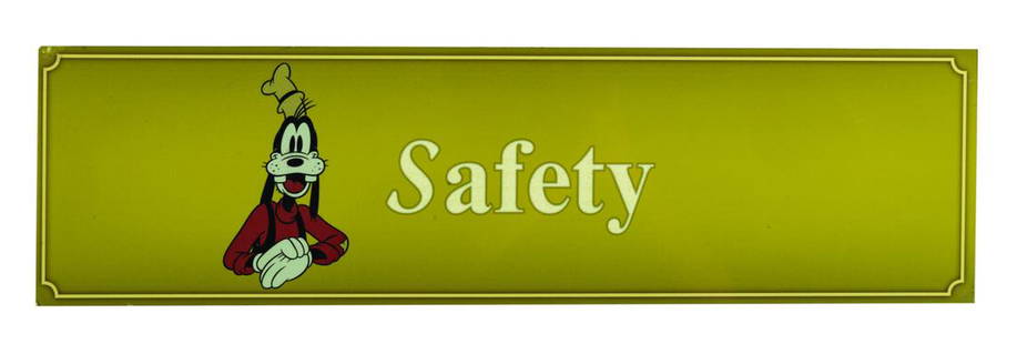 Goofy Cast Member Safety Sign.