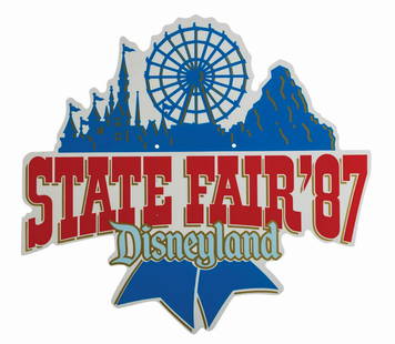 Disneyland State Fair Lamppost Sign.