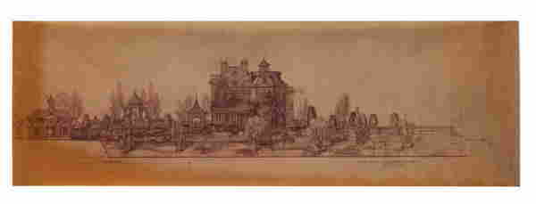 Haunted Mansion Early Ozalid Elevation Concept. - Dec 19, 2021 | Van ...