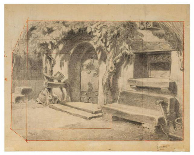 Snow White & The Seven Dwarfs Background Layout Drawing