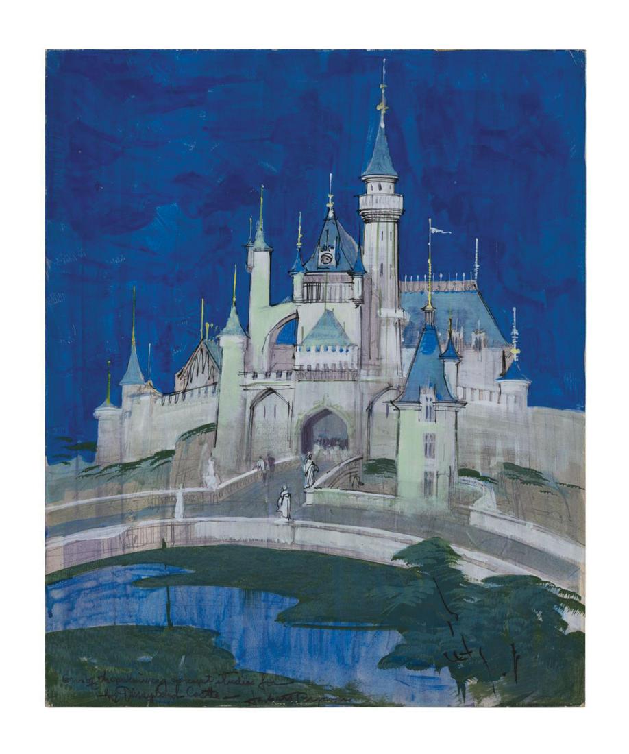 Herb Ryman Disneyland Castle Concept Painting.