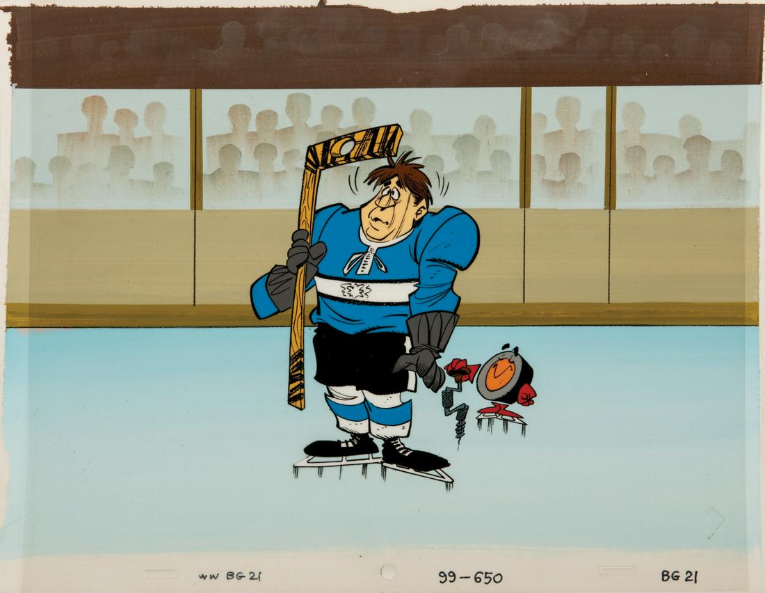 Original Production Cel And Background Of Peter Puck.