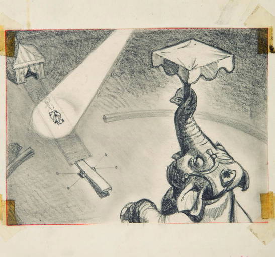 An Original Storyboard Panel From "dumbo."