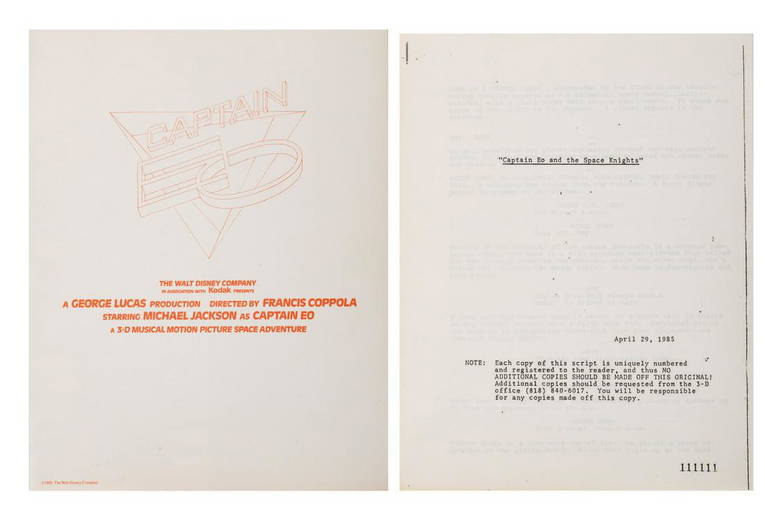 Early Captain EO Script & Imagineering Document. - Dec 04, 2022 | Van Eaton Galleries in CA