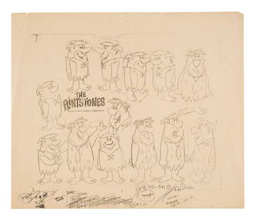 A Fred & Barney Model Sheet From "the Flintstones."