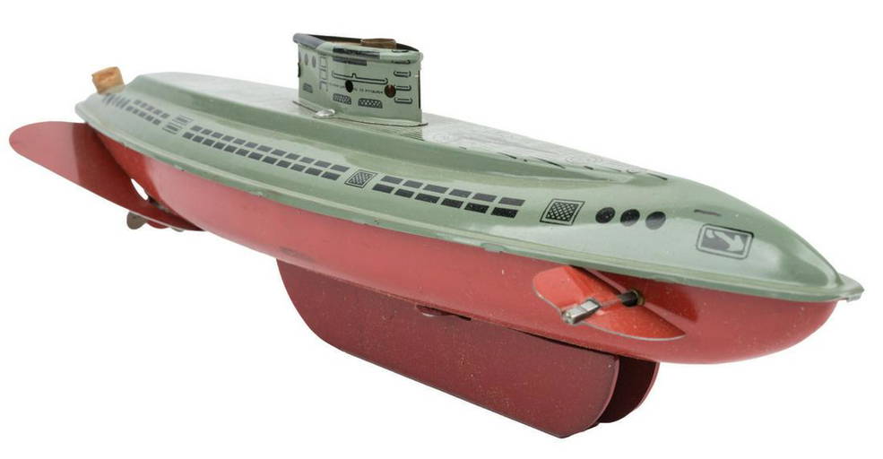 A Diving Submarine Toy And Box By Wolverine.