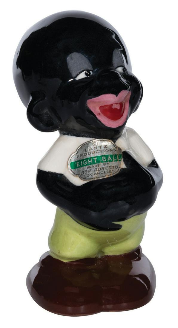 A Lil' Eightball Ceramic Figurine By Don Roberto.